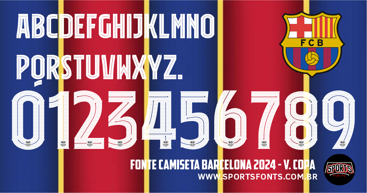 Tipografia Da Camisa Do Barcelona 2023-2024 Download Gratis